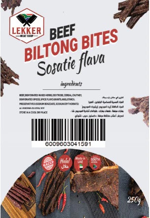 LEKKER BEEF BILTONG STICKS SOSATIE FLAVA 250G – Hyperama - South ...