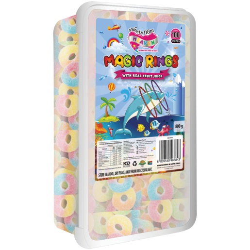 SWEETS FROM HEAVEN MAGIC RINGS TUBS 800G – Hyperama - South African ...