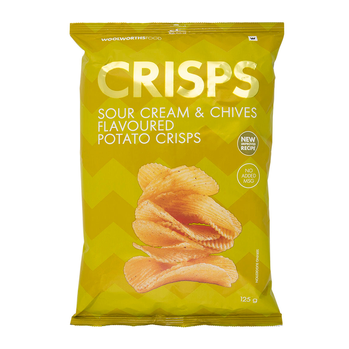 WOOLWORTHS POTATO CRISPS SOUR CRM & CHIVES 125G – Hyperama - South ...